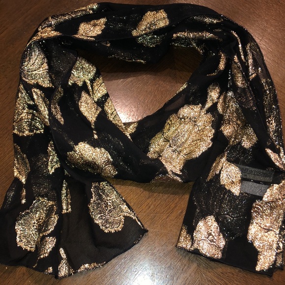 Vintage | Accessories | Carolyne Barton Night Vintage Sheer Black Gold ...